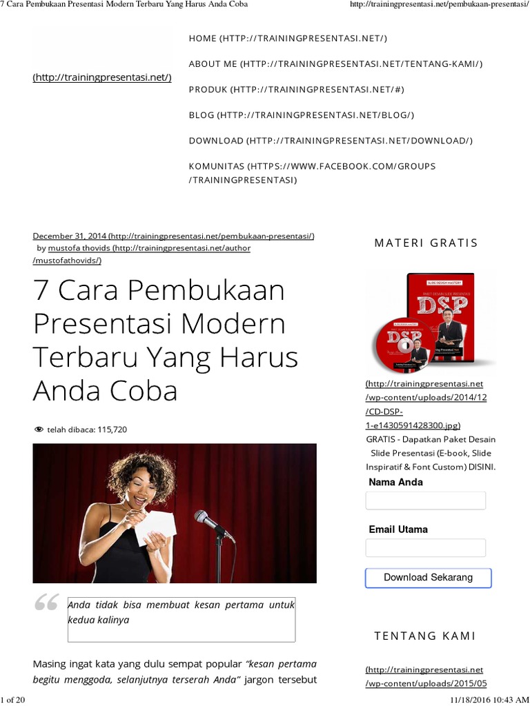 7 Cara Pembukaan Presentasi Modern Terbaru Yang Harus Anda Coba | PDF