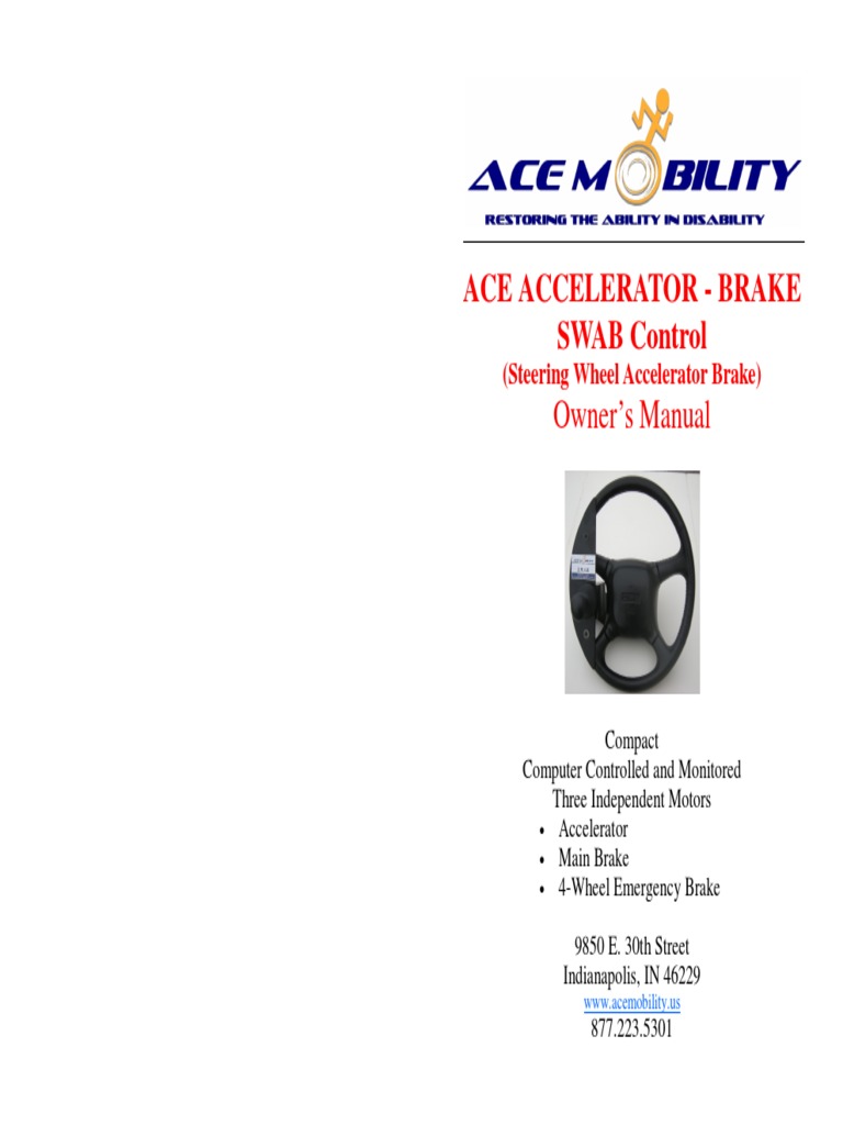 Ace Accelerator - Brake SWAB Control: Owner's Manual | PDF | Vehicles ...