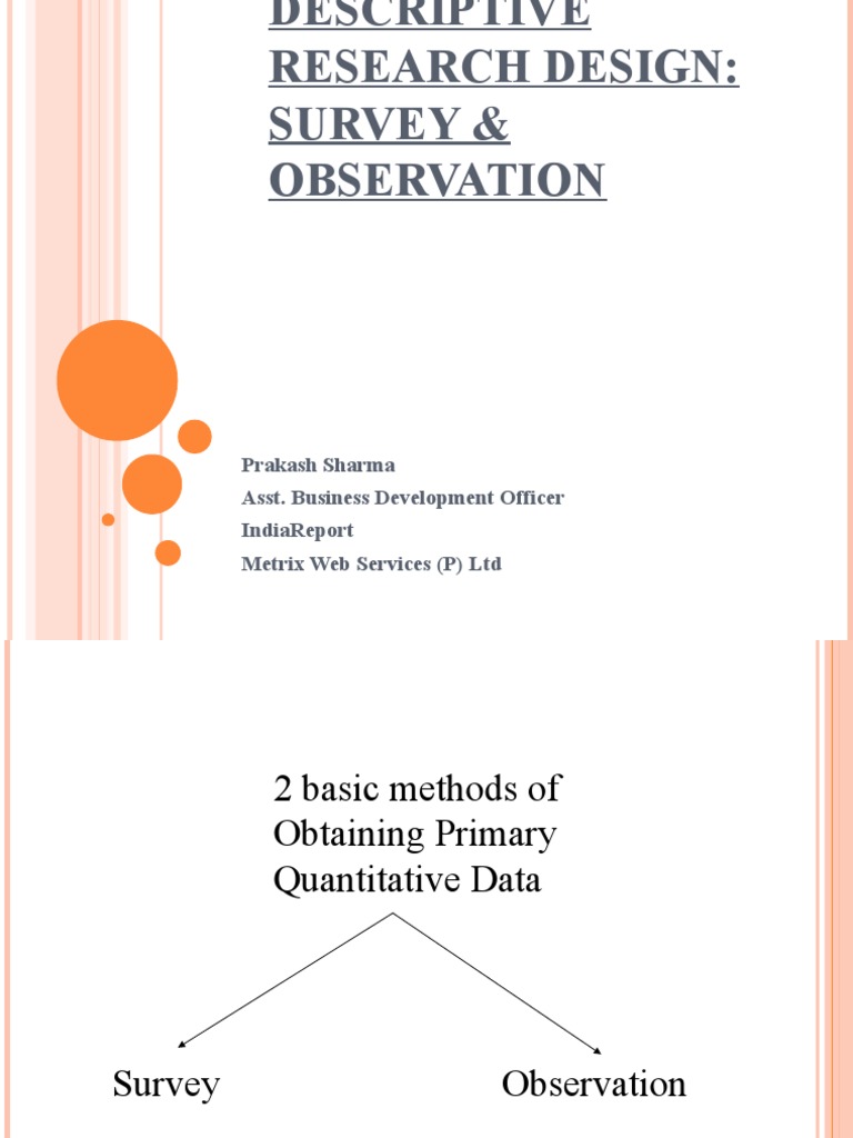 Descriptive Research Design: Survey & Observation | PDF | Career & Growth