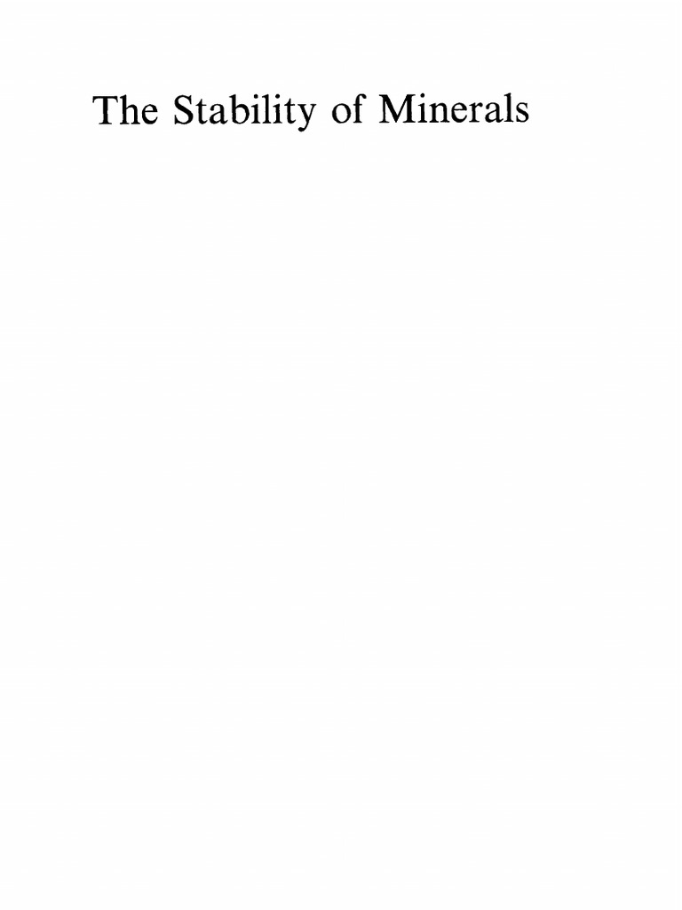 Stability of Minerals PDF | Download Free PDF | Chemical Bond | Ionic ...