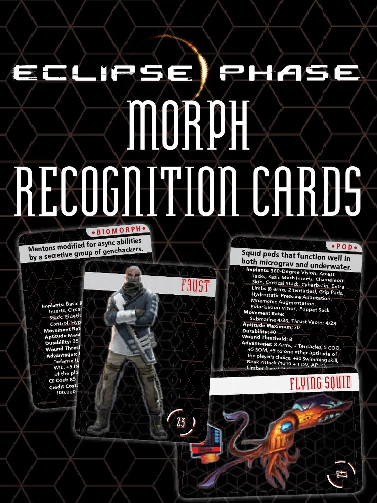EclipsePhase - MorphRecognitionCards - 1UP | PDF | Nature