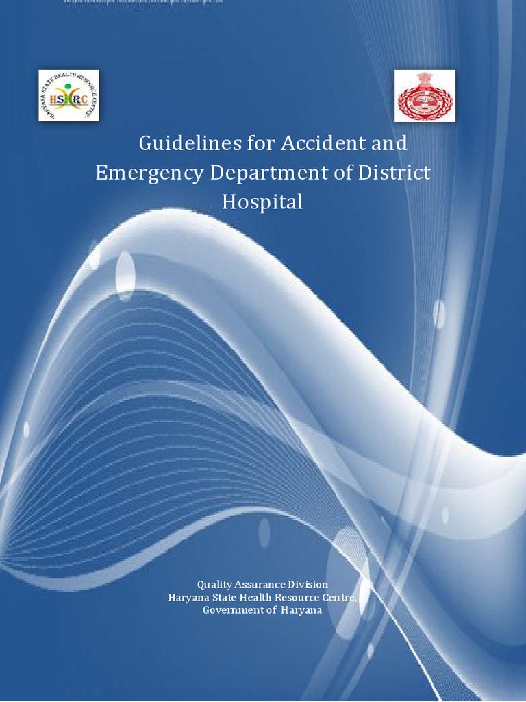 Guidelines For Accident and Emergency Department - HSHRC PDF | PDF ...