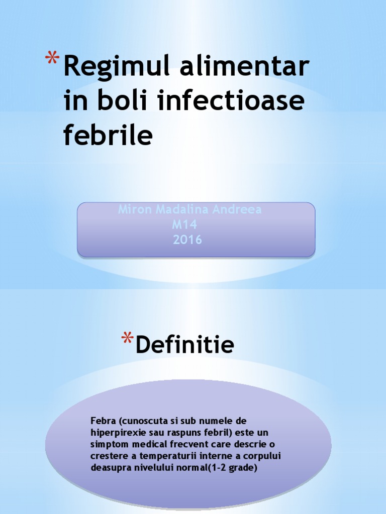 Regimul Alimentar in Boli Infectioase Febrile | PDF