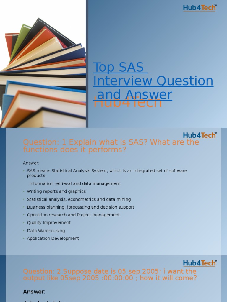 Top SAS Interview Question and Answer | PDF | Sas (Software) | Computer ...