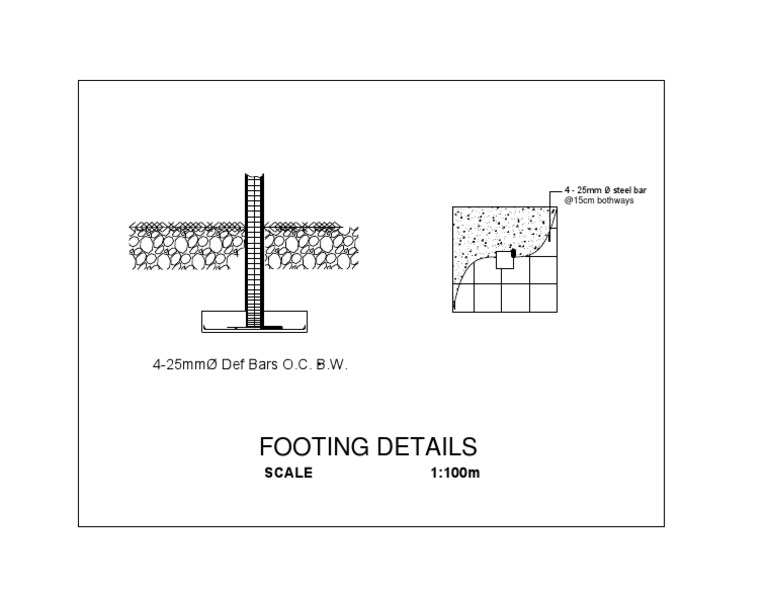Standard Footing Details for a Structure with 15cm Thick Concrete Walls ...