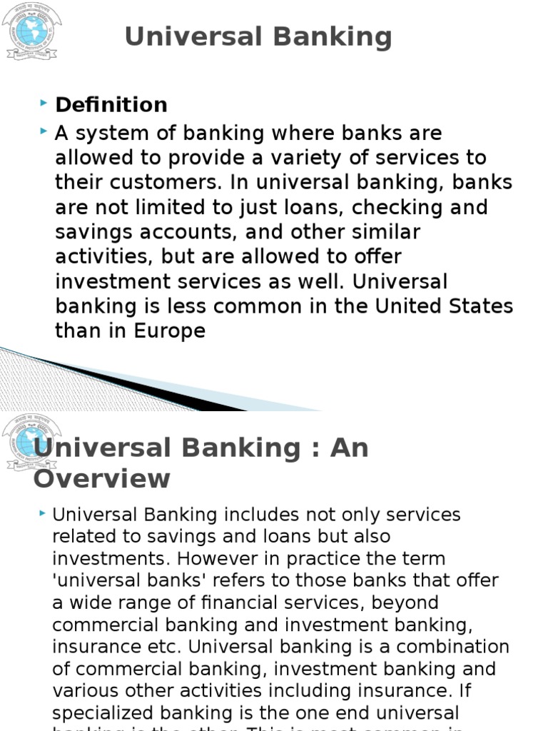 Universal Banking | PDF | Investment Banking | Banks