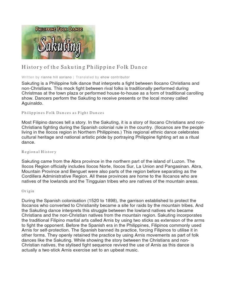 History of The Sakuting Philippine Folk Dance | PDF | Philippines ...