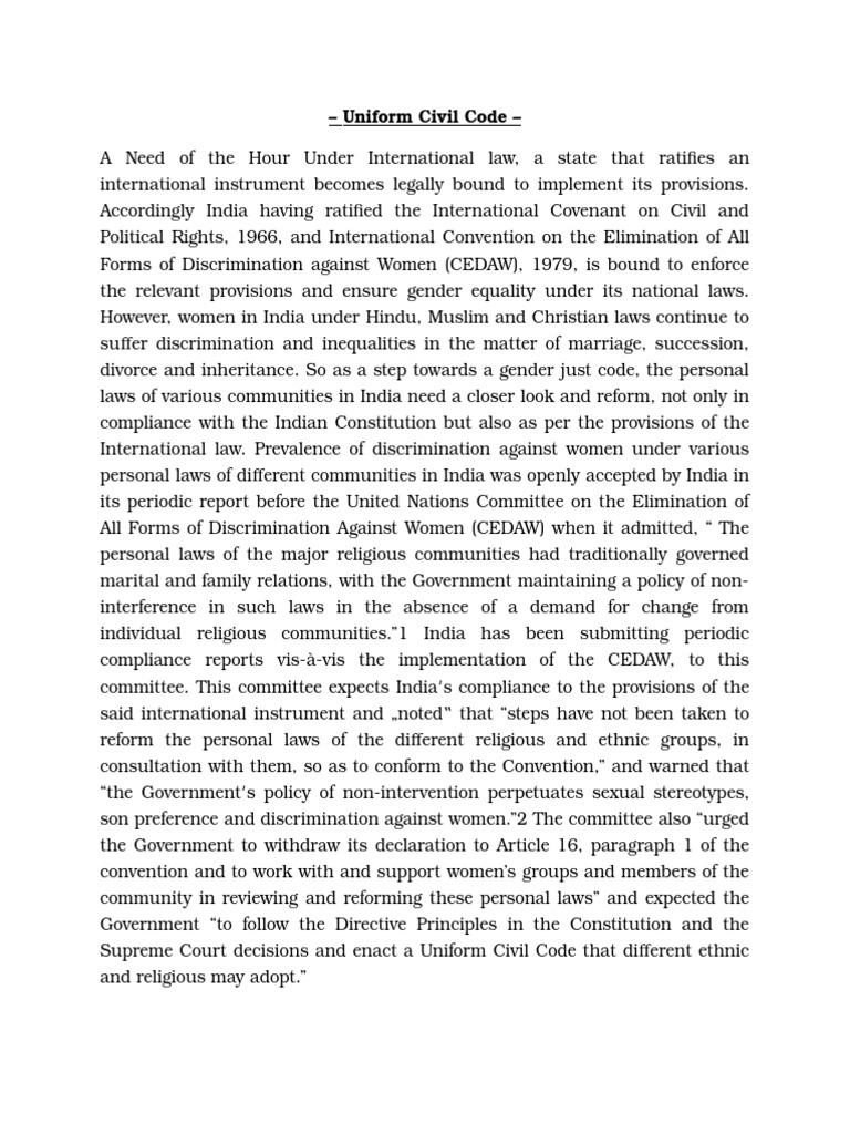 Uniform Civil Code | PDF | Supreme Court Of India | Divorce
