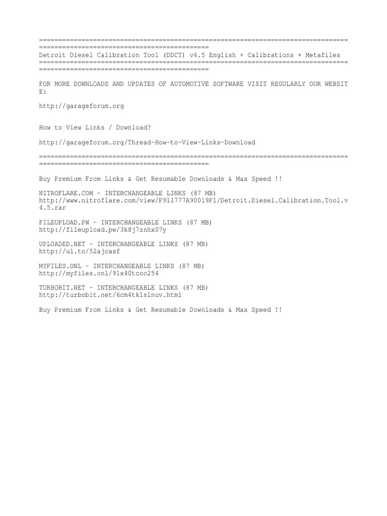Detroit Diesel Calibration Tool (DDCT) v4.5 English + Calibrations ...