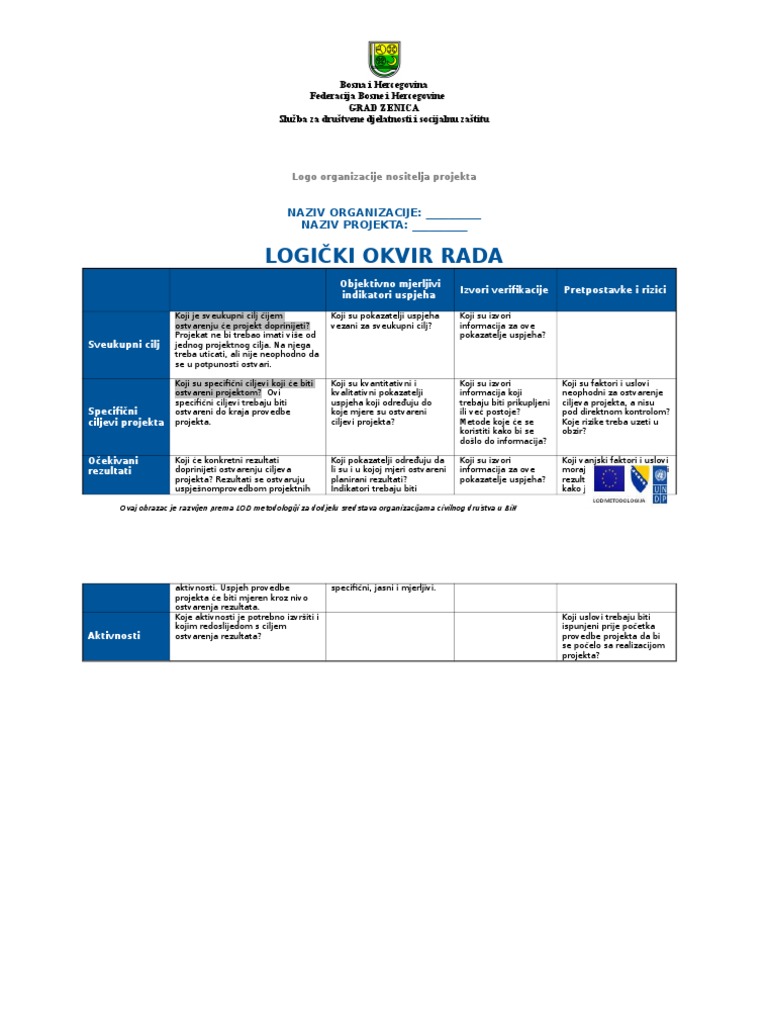 Logicki Okvir Logicka Matrica | PDF
