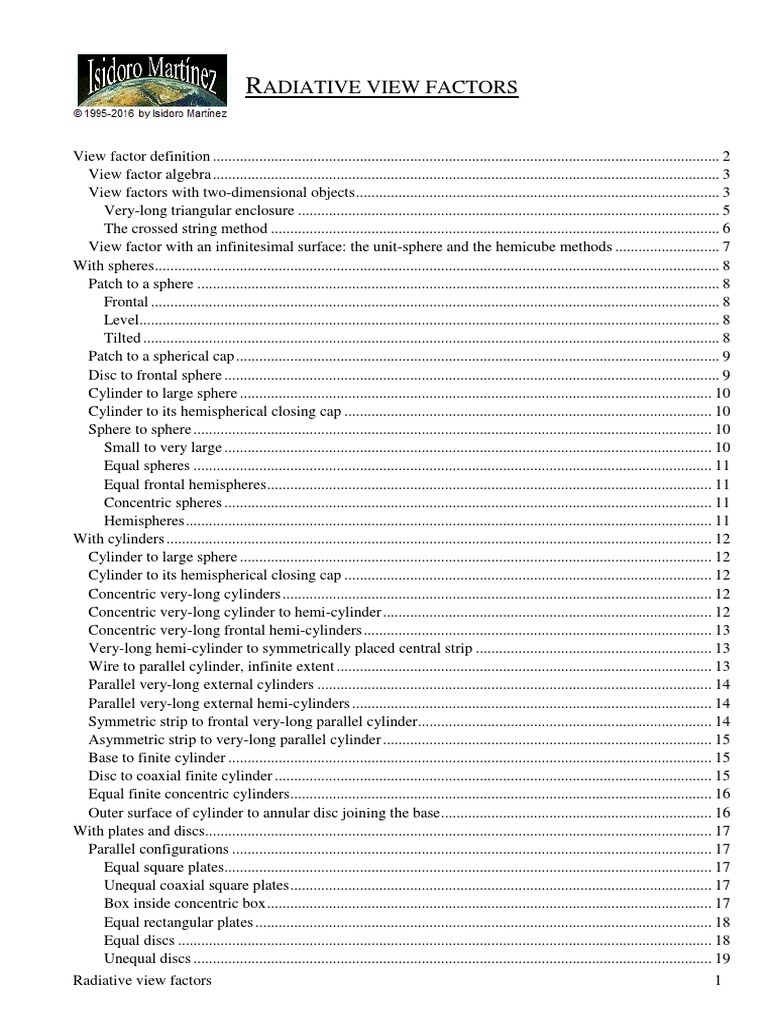 Radiation View Factors PDF | PDF | Sphere | Trigonometric Functions