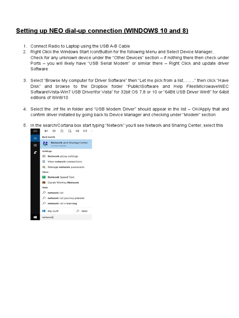 Connecting and Using PNMTj for Remote Management of NEO Radios over Dial-Up Connection | PDF ...