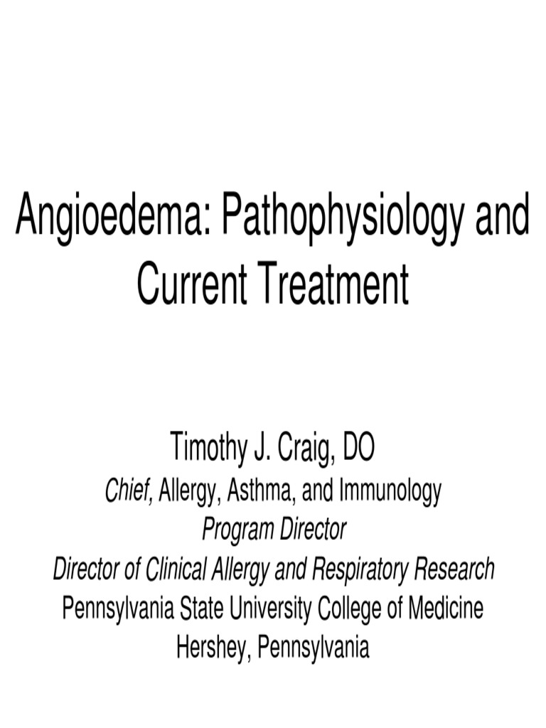 Angioedema | PDF | Immunology | Medical Specialties