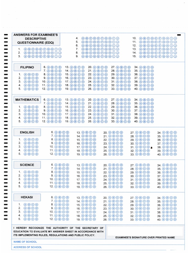 NAT Answer Sheet (Optimized Copy) | PDF