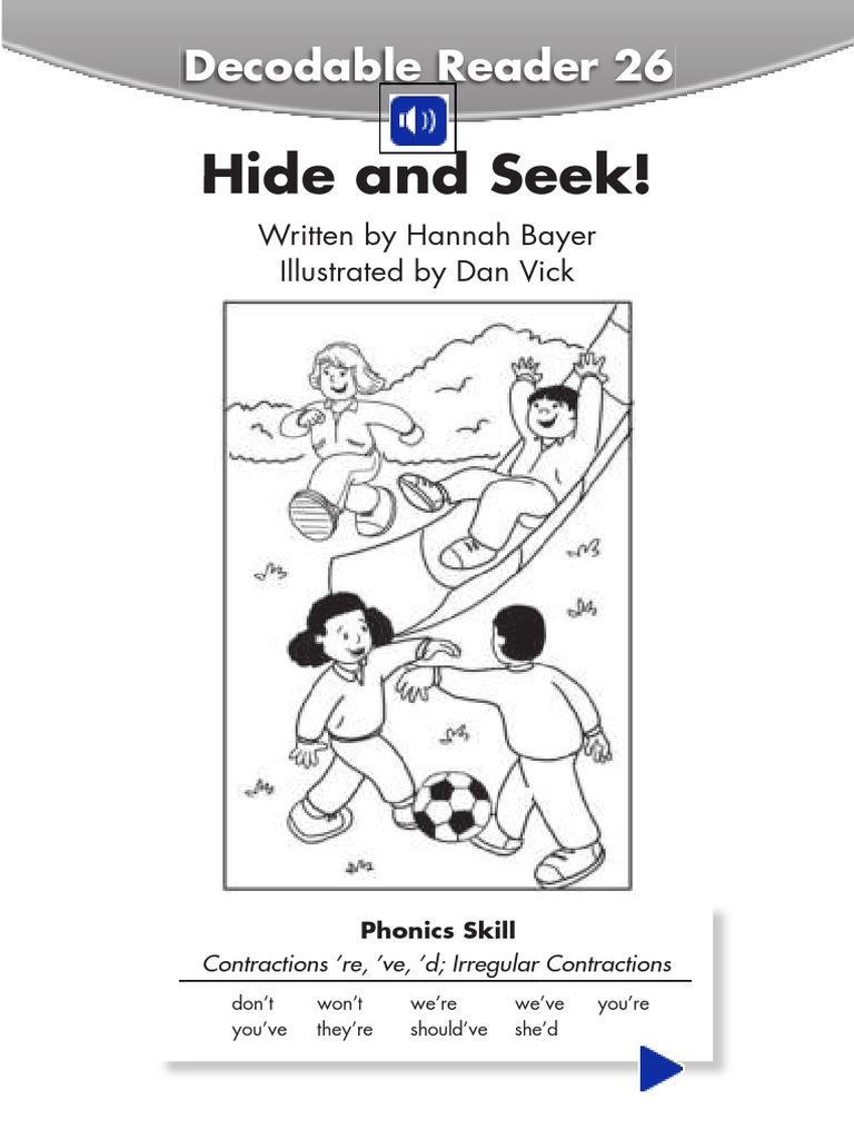 Hide and Seek Fun: A Summary of a Decodable Reader about Playing Hide ...