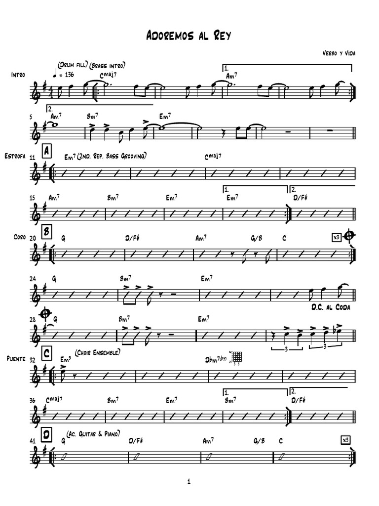 Adoremos Al Rey - Partitura Completa | PDF | Ocio