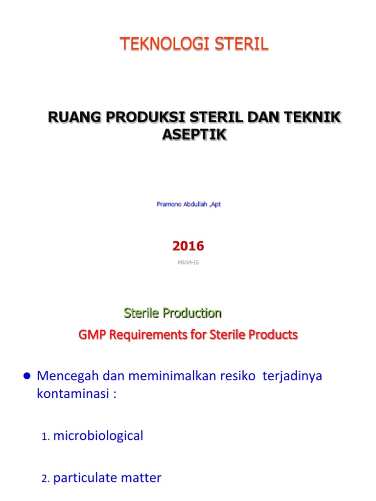 Ruang Produksi Steril | PDF