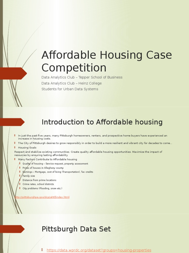 Pittsburgh Affordable Housing Analysis | PDF | Affordable Housing ...