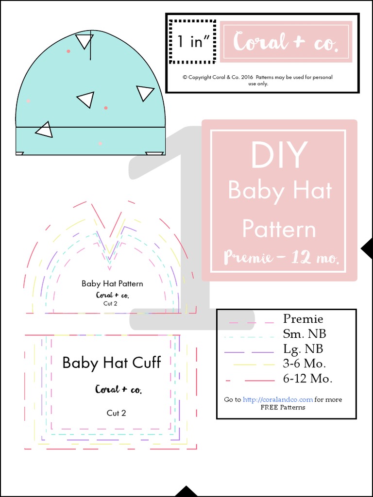 Baby Hat Pattern and Tutorial by Coral and Co PDF | PDF