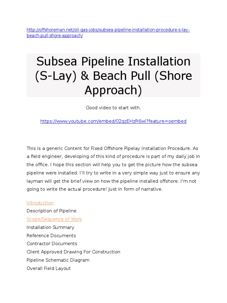Shore Approach | PDF | Pipeline Transport | Subsea (Technology)