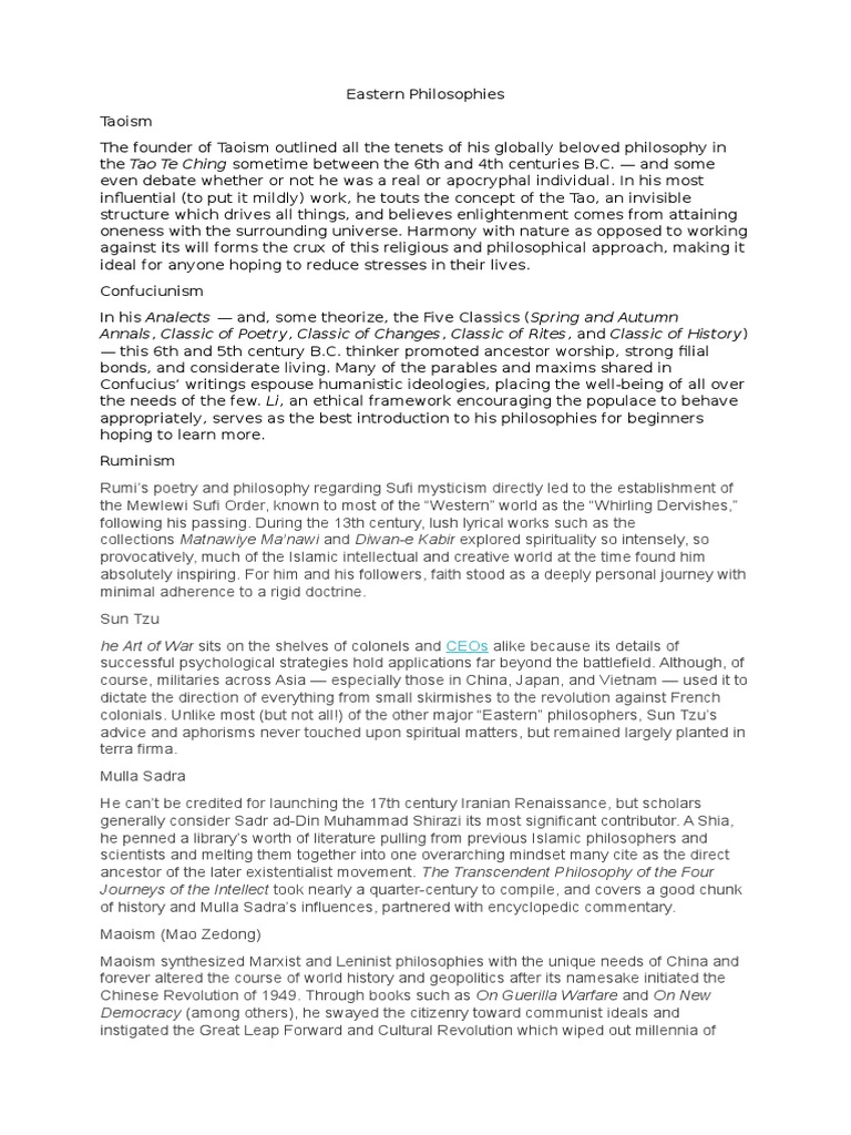 Eastern Philosophies | PDF | Metaphysics | Truth