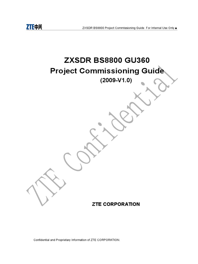 07 ZXSDR BS8800 Project Commissioning Guide (V1.0) | PDF | Software Defined Radio | Computer Network