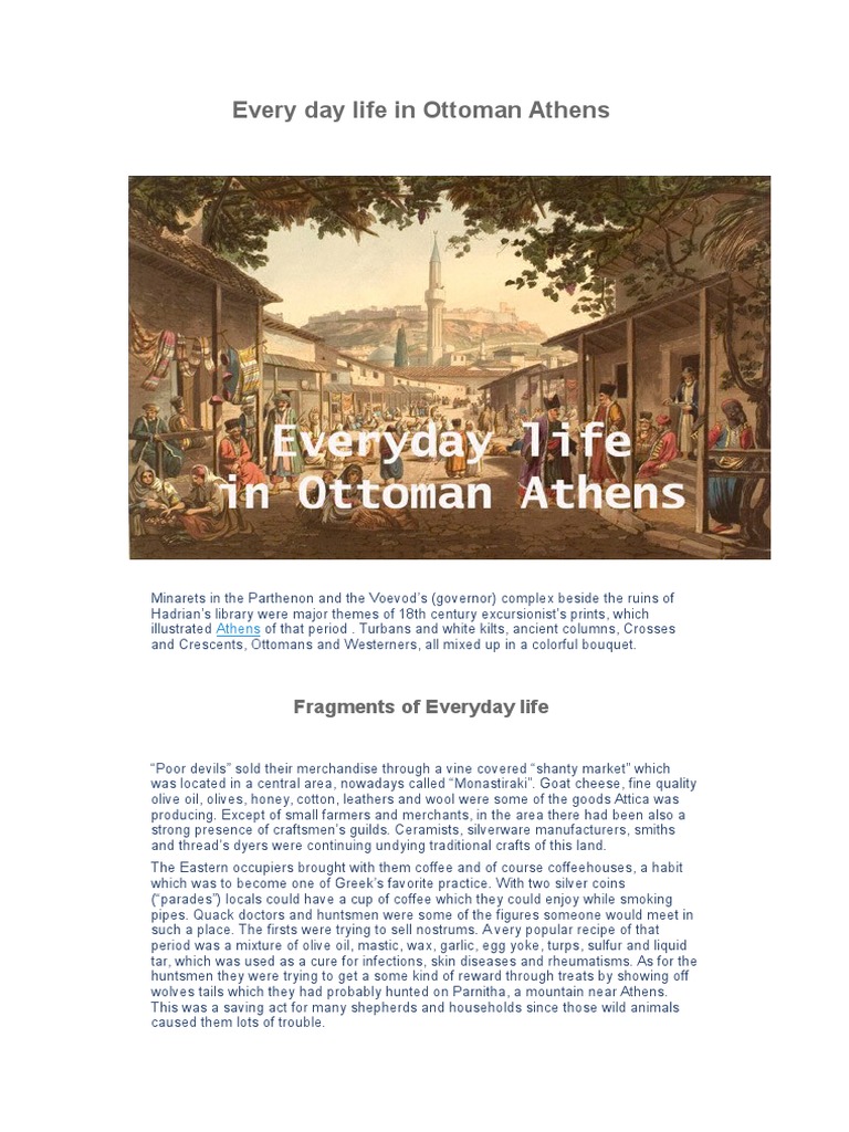 Daily Life in Ottoman Athens | PDF | Athens | Greece