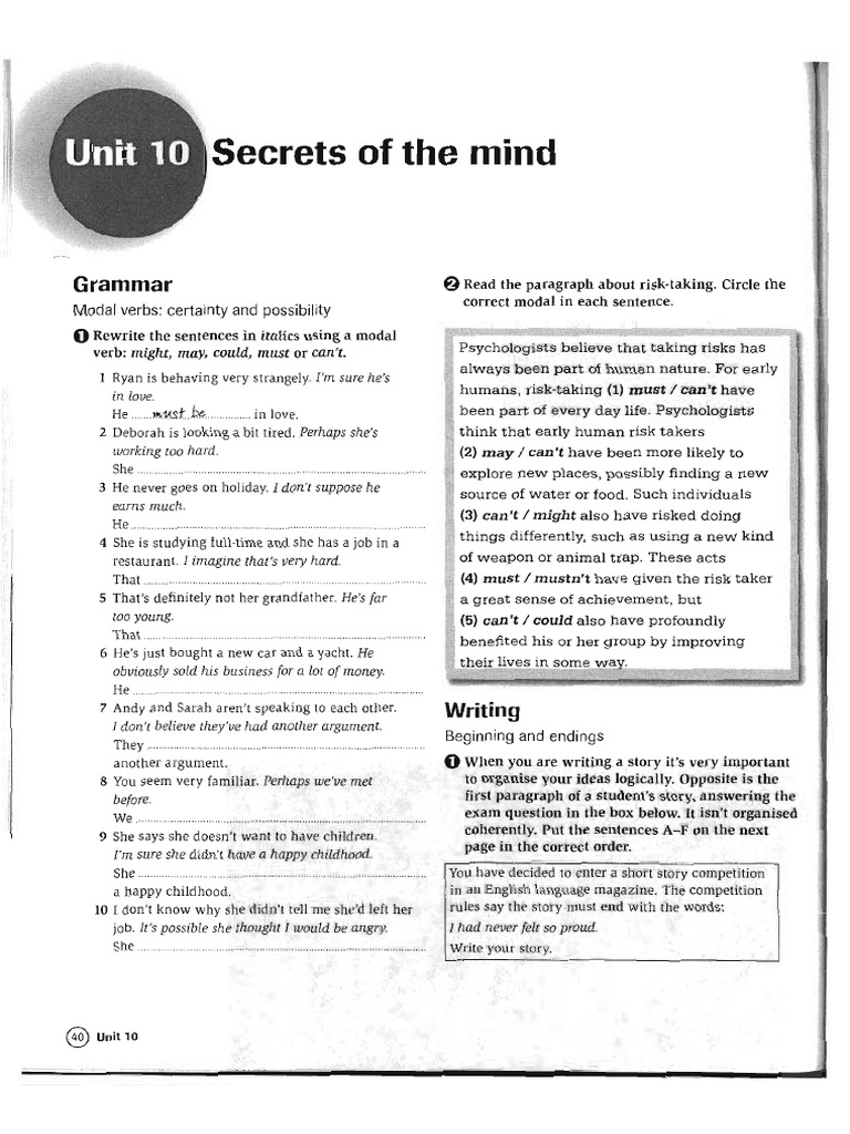 Unit 10 - Modals Practice WB | PDF