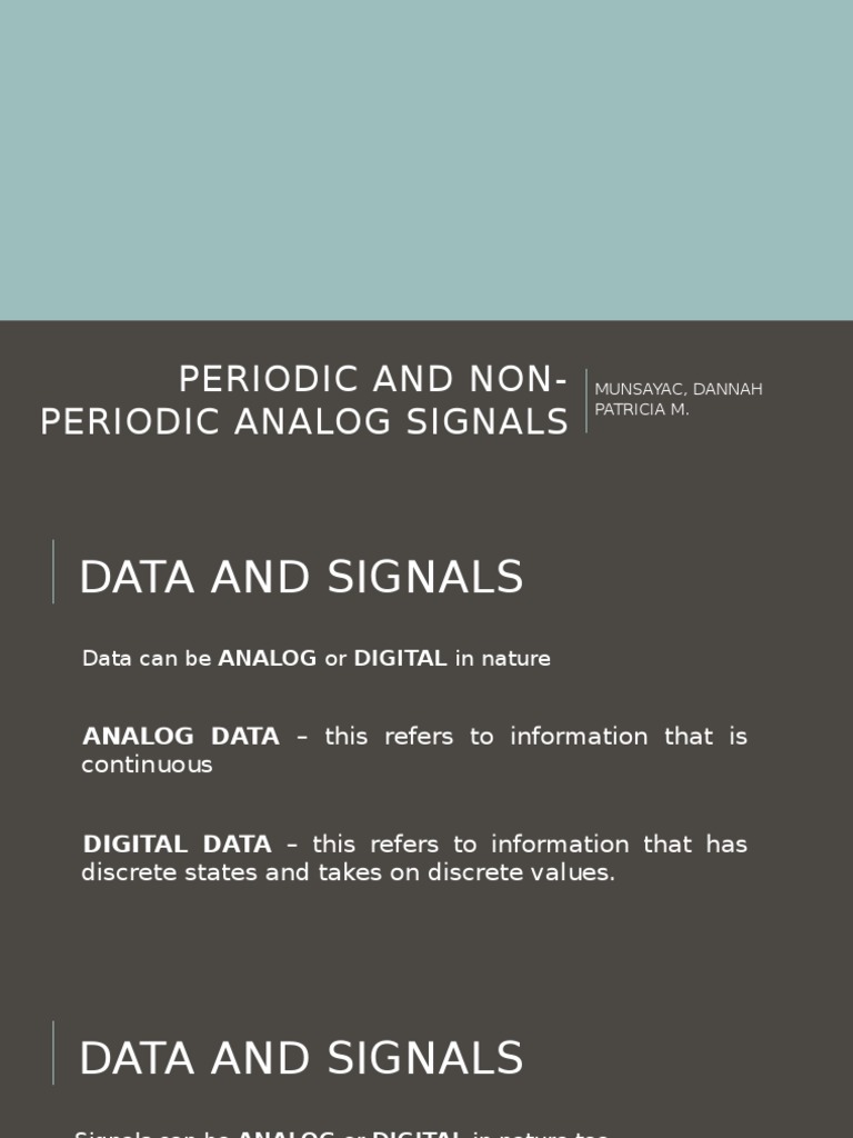 Periodic and Non-periodic Analog Signals