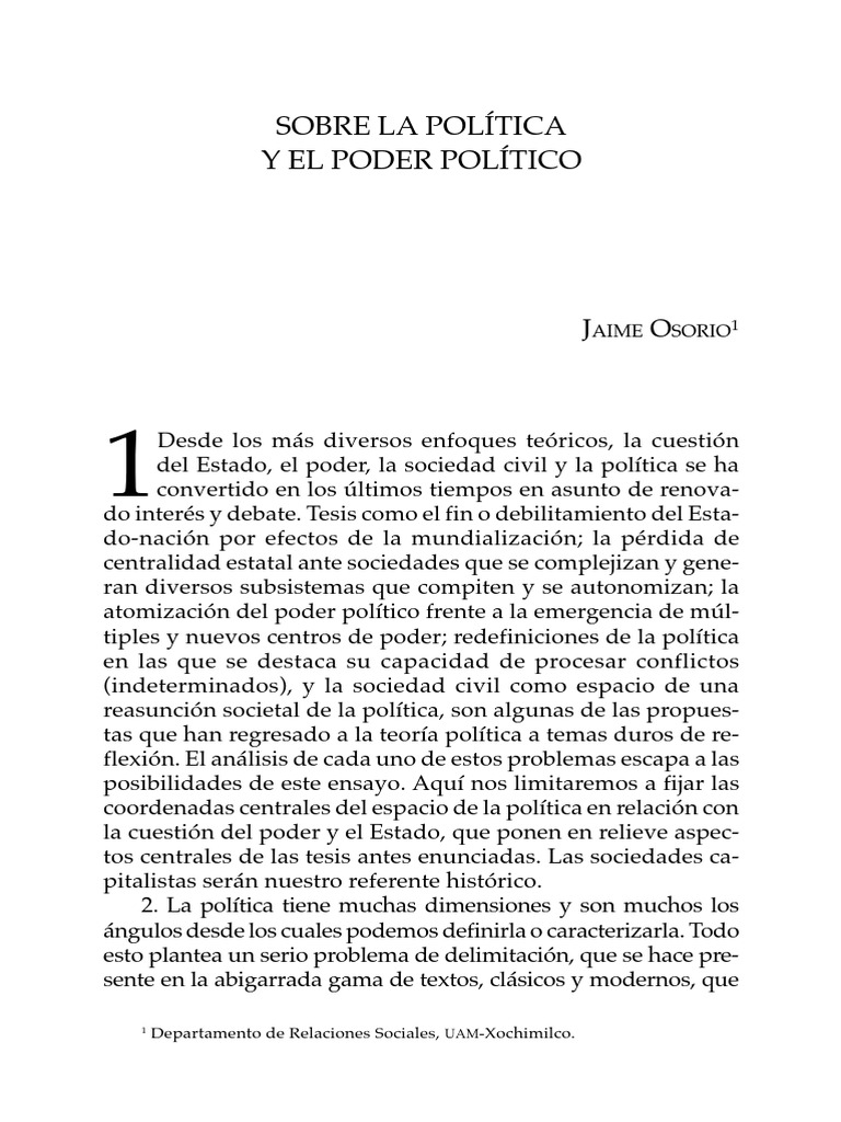 Sobre La Política y El Poder Político PDF | PDF | Legitimidad (política ...