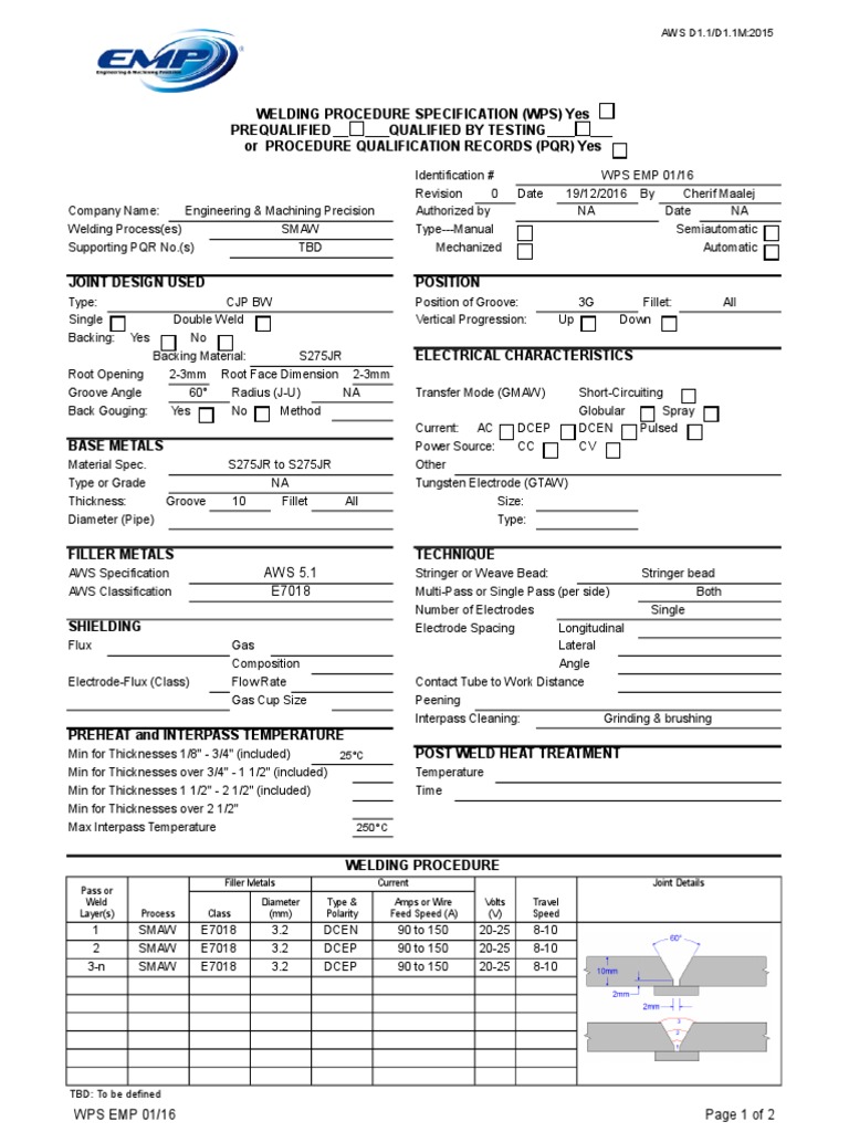 Wps Emp 01-16 s275jr - s275jr BW P Smaw Awsd1 1 | PDF | Computing And Information Technology ...