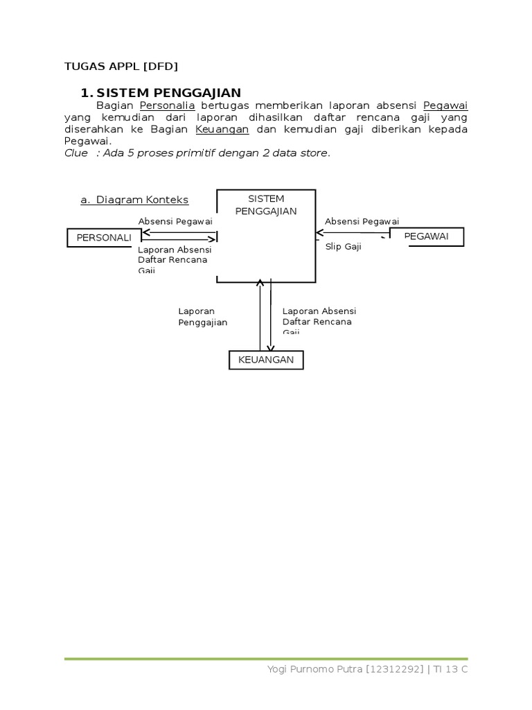 Contoh Diagram Konteks Atau DFD - Sistem | PDF