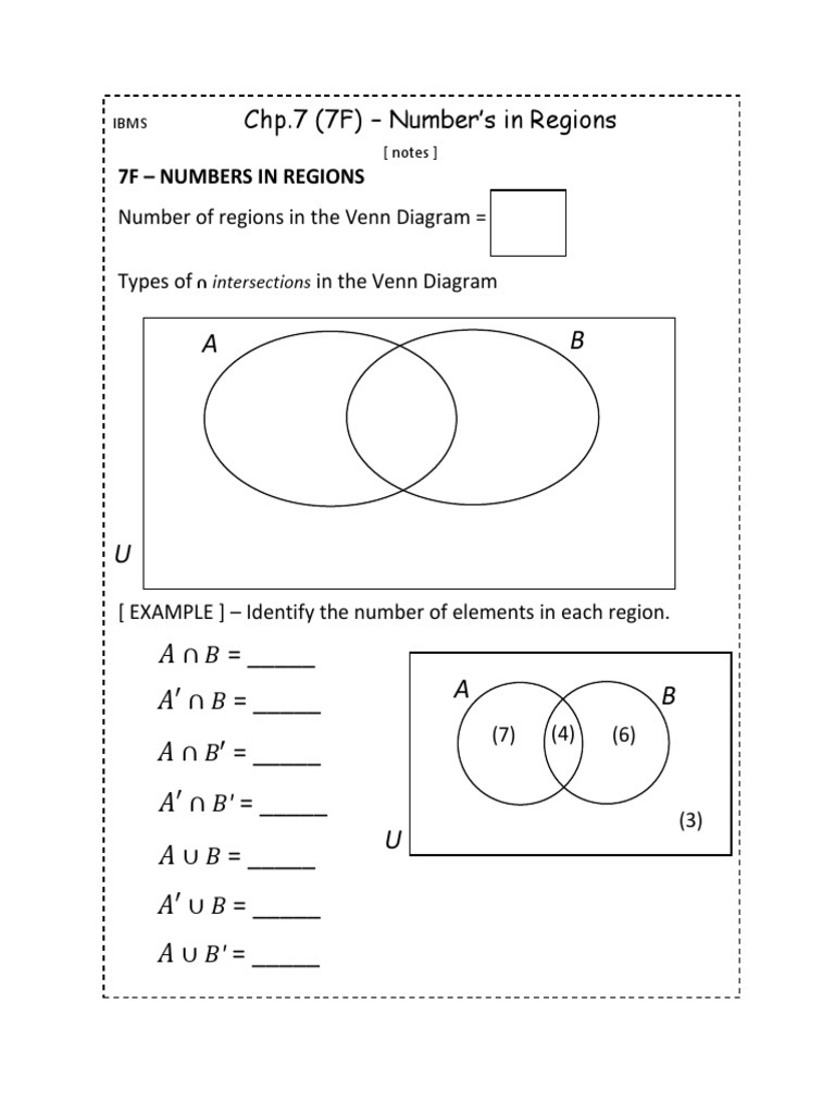 Venn Diagram Regions & Intersections | PDF