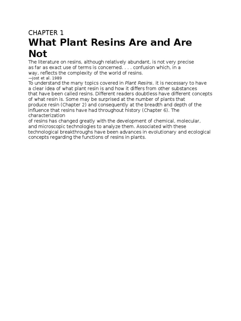 Understanding Plant Resins Explained | PDF | Social Science ...