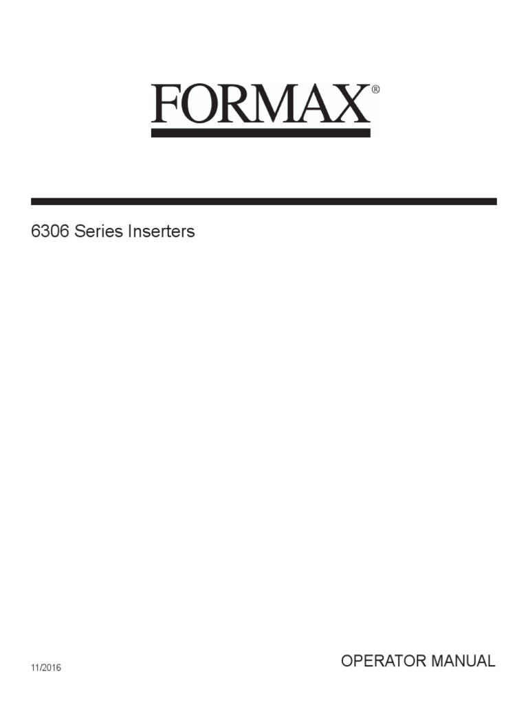 Formax 6306 Operator Manual | PDF | Electromagnetic Interference | Envelope