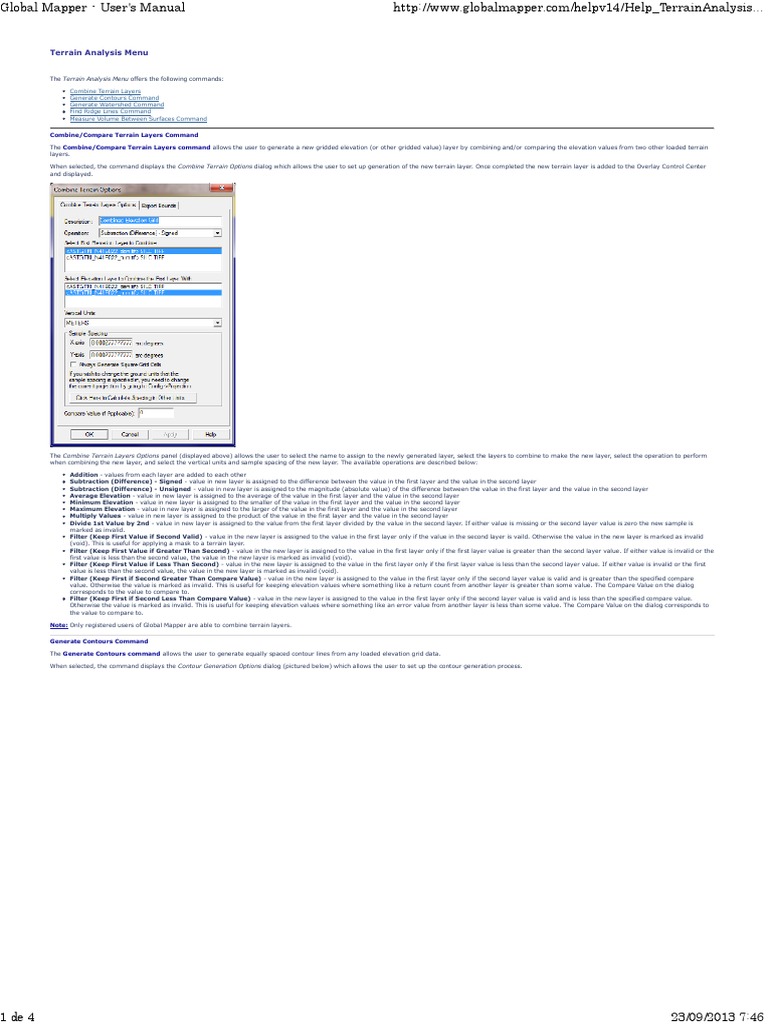 Contour Generation in Global Mapper | PDF | Contour Line | Drainage Basin