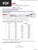 Water Density and Specific Gravity Table | PDF | Science & Mathematics