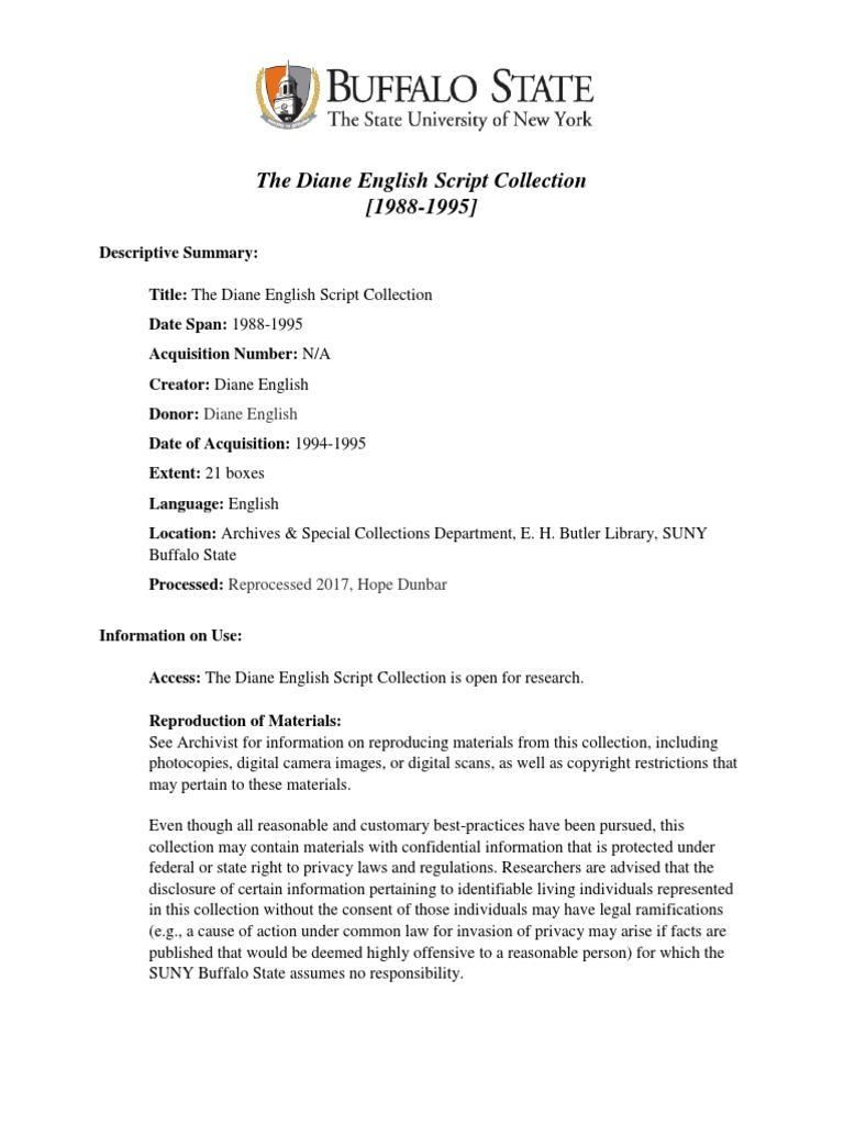 The Diane English Script Collection (1988-1995) | PDF | Privacy