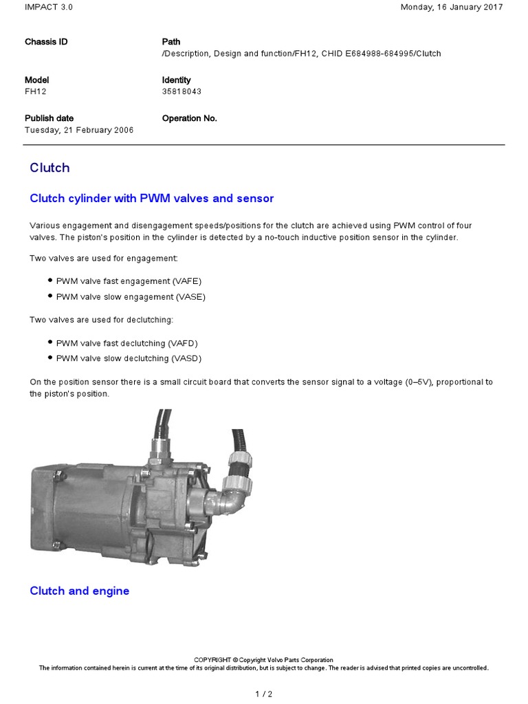 Clutch Cylinder With PWM Valves and Sensor PDF | PDF | Clutch ...