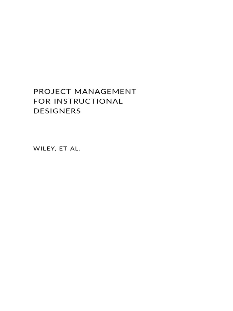Project Management For Instructional Designers | PDF | Project ...