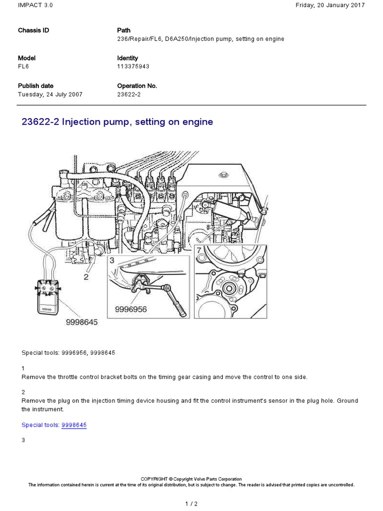 Injection Pump, Setting On Engine | PDF | Vehicle Parts | Propulsion