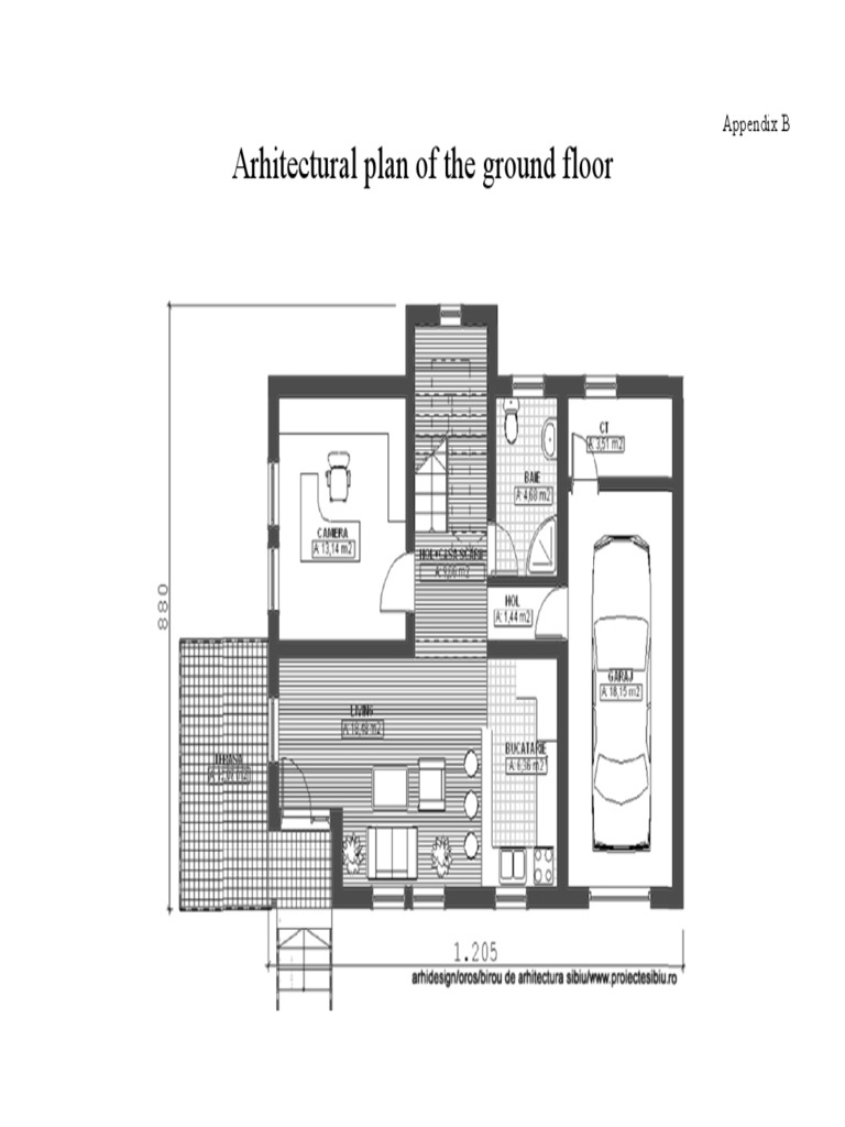 Arhiteectural Pplan of T The Grou Und Floo Or: App Pendix B | PDF