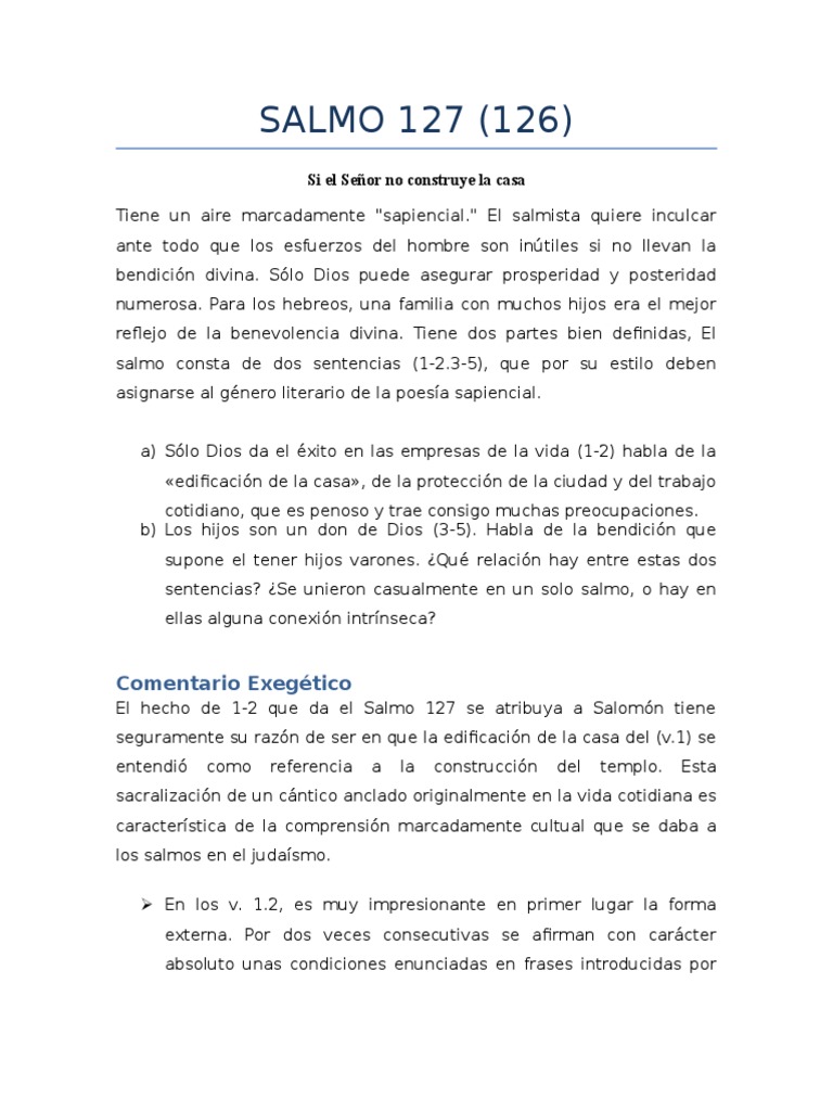 SALMO 127 Trabajo | PDF | Salmos | Textos Religiosos