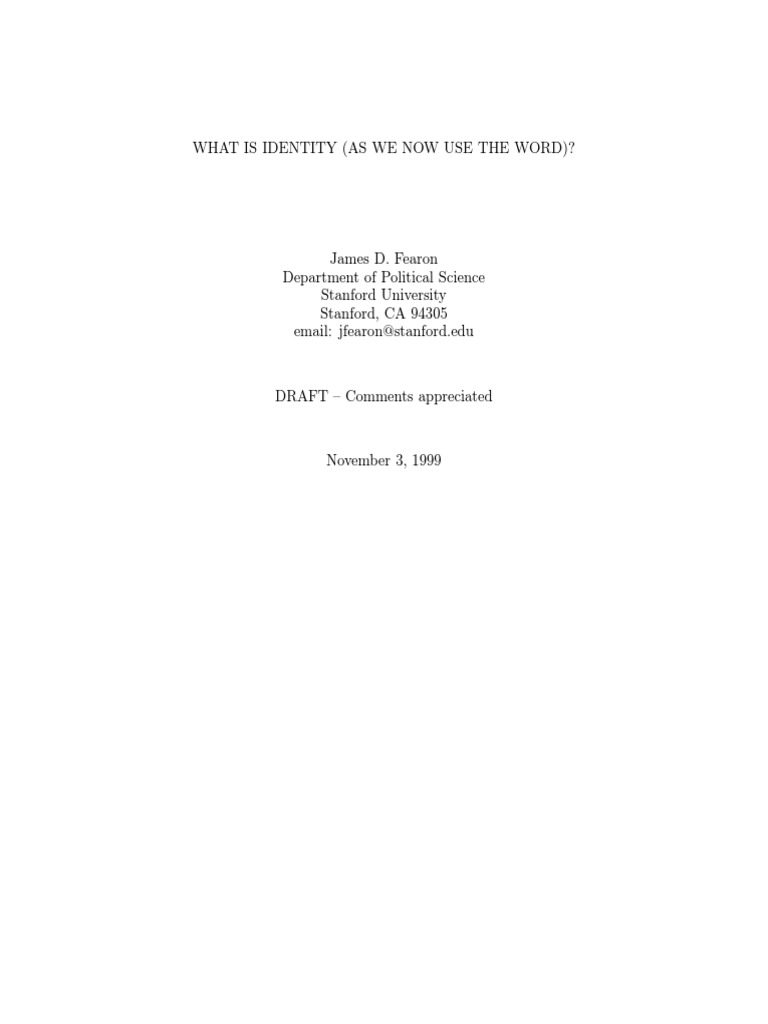 Understanding Identity in Political Science | PDF | Identity (Social ...