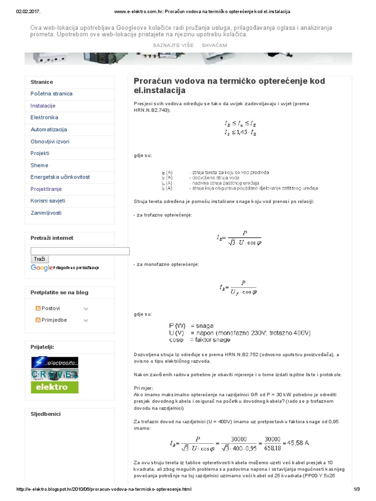 OSIGURAČI - Proračun Vodova Na Termičko Opterećenje Kod El - Instalacija - OSIGURAČI | PDF