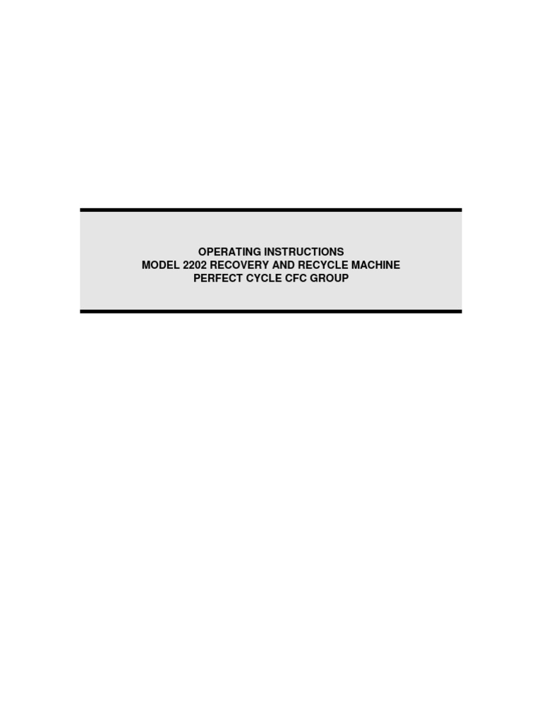 2202-Recovery and Recycle Manual 1998 | PDF | Valve | Pressure