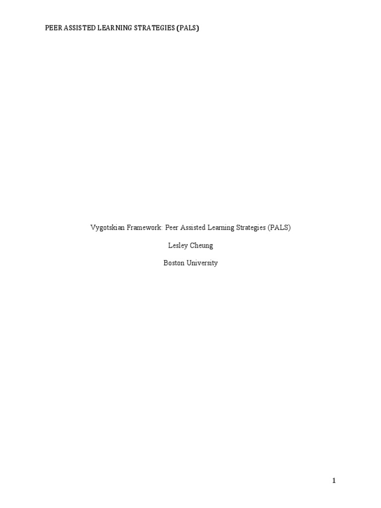 Enhancing Reading with PALS Strategies | PDF | Reading Comprehension ...
