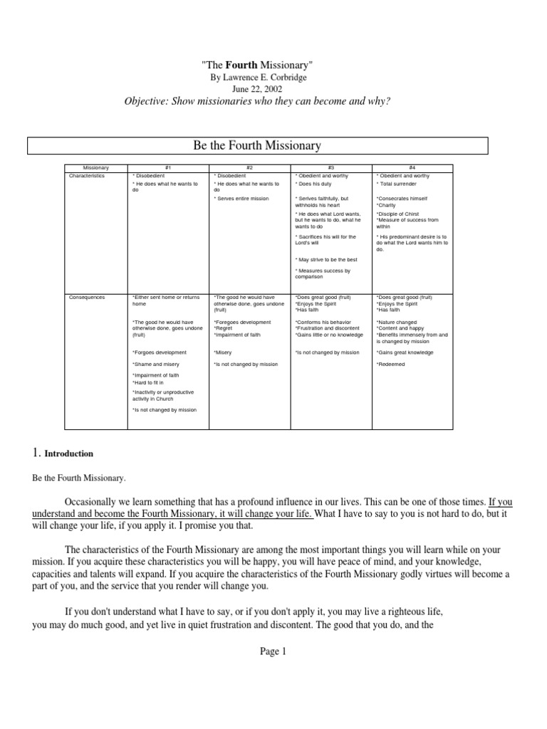 Lawrence Corbridge The Fourth Missionary PDF | PDF | Missionary (Lds ...