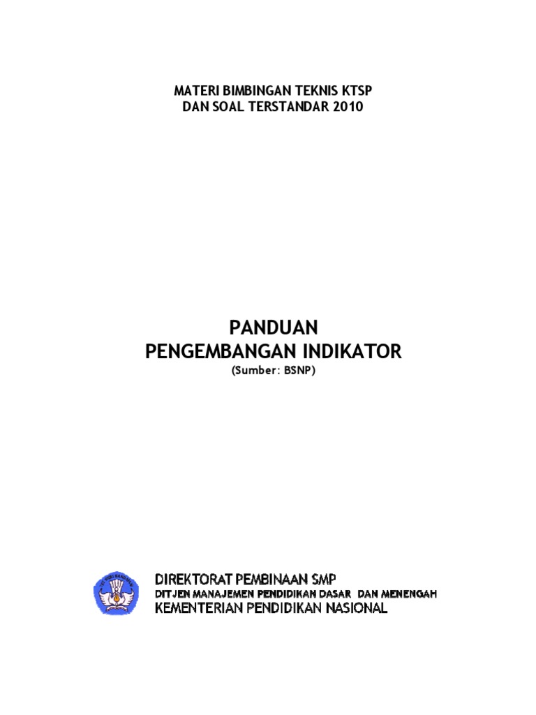 Panduan Pengembangan Indikator PDF | PDF