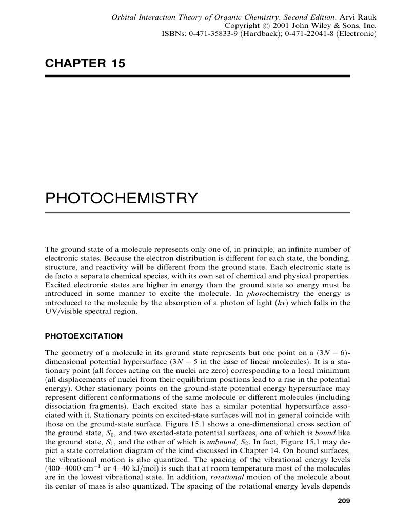 15 - Photochemistry PDF | PDF | Photochemistry | Molecular Orbital